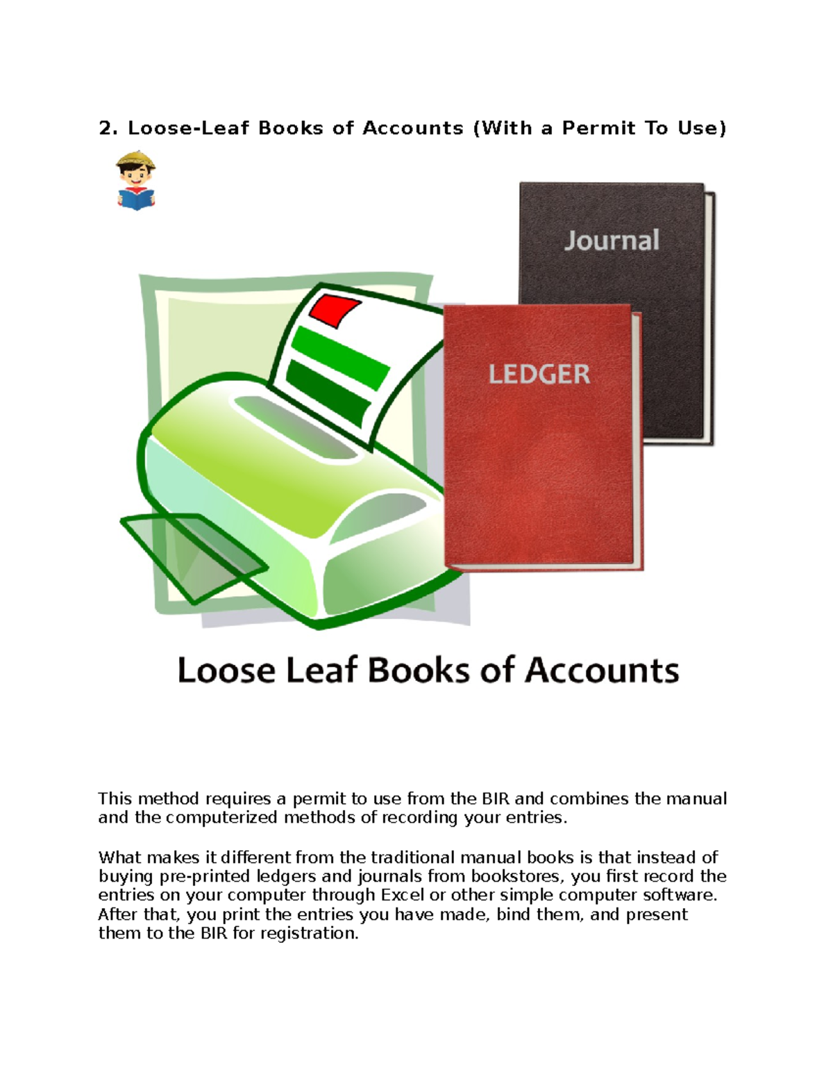 Bir Requirements For Loose Leaf Books Of Account 2 Loose Leaf Books 