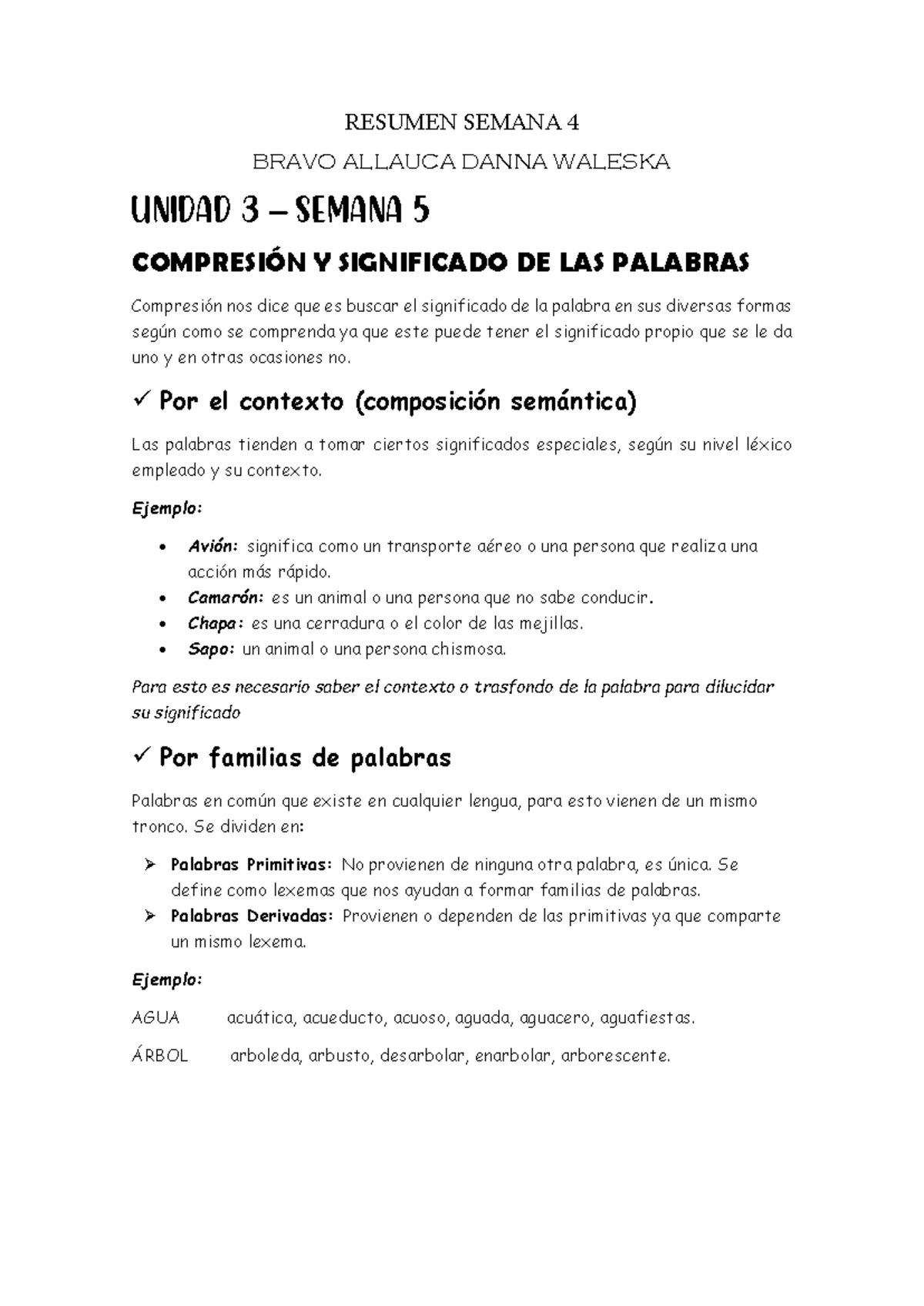 Resumen Semana 5 - RESUMEN SEMANA 4 BRAVO ALLAUCA DANNA WALESKA UNIDAD ...
