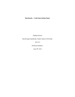 Benchmark - Crisis Intervention Paper - Benchmark - Crisis Intervention ...