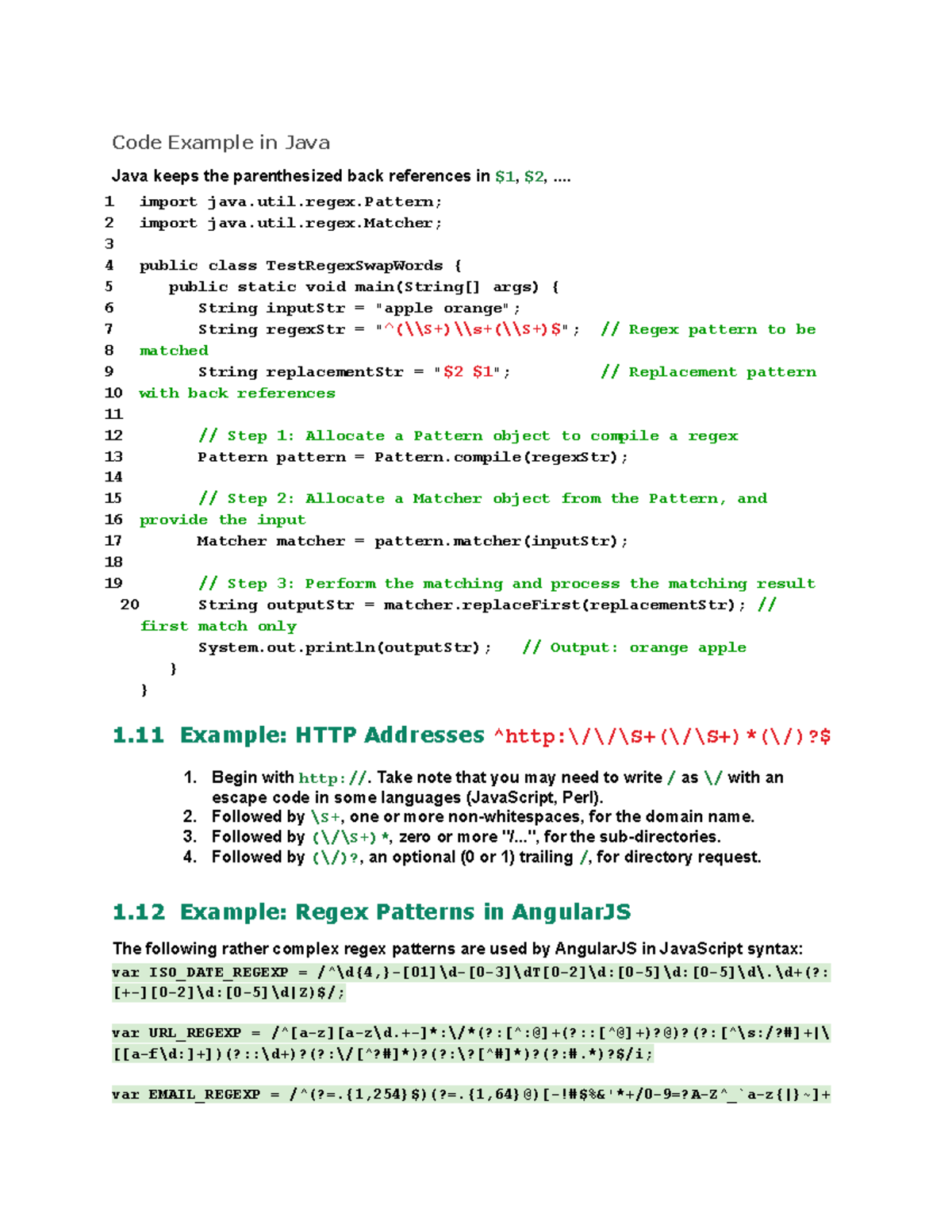 Java Programming Tutorial 33 - Code Example in Java Java keeps the parenthesized back references ...
