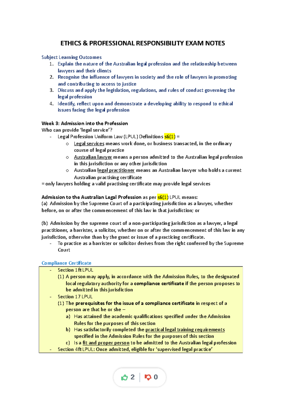 Ethics-professional-responsibility-exam-notes compress - ETHICS ...