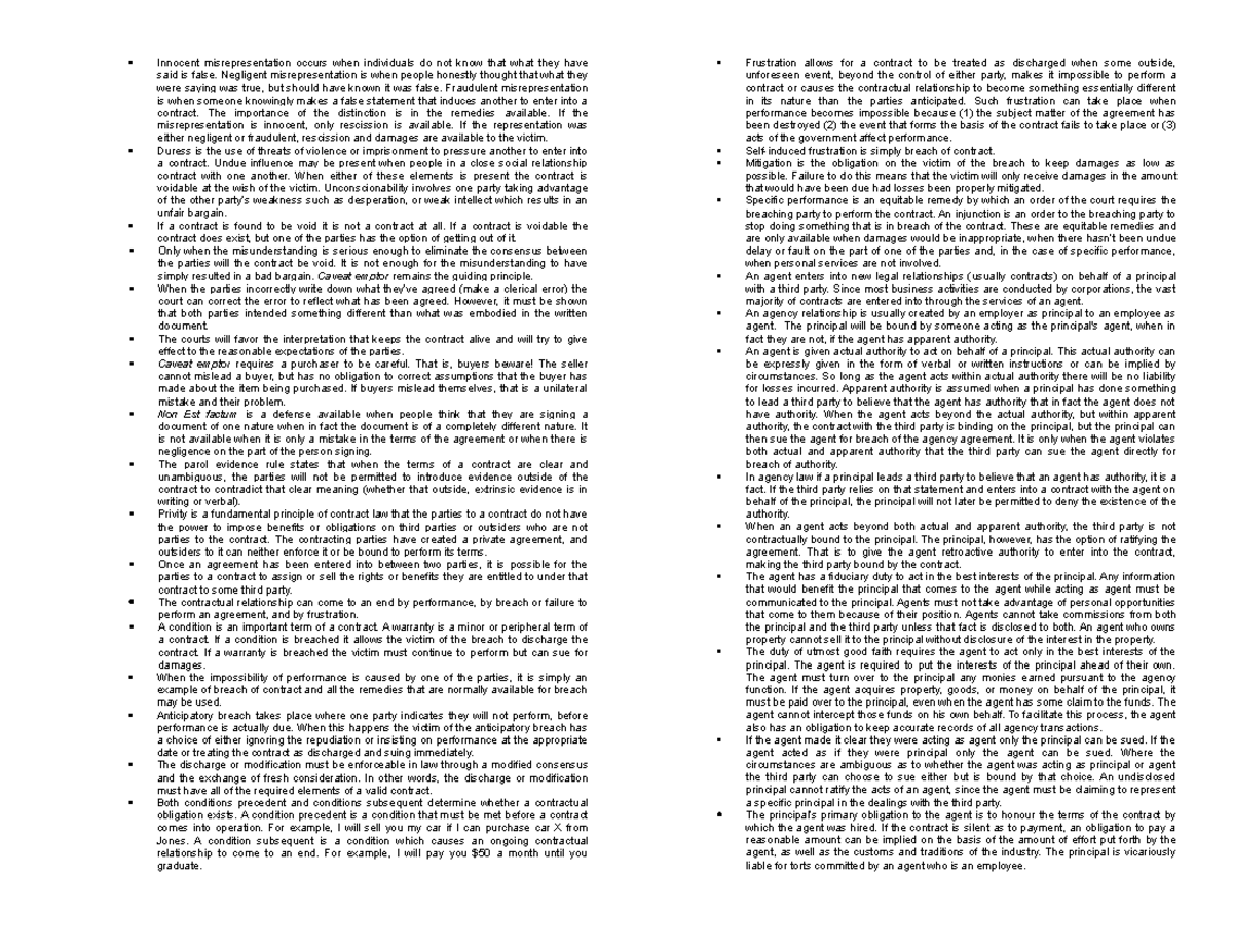 Reviewer Q2 - rev - Innocent misrepresentation occurs when individuals ...