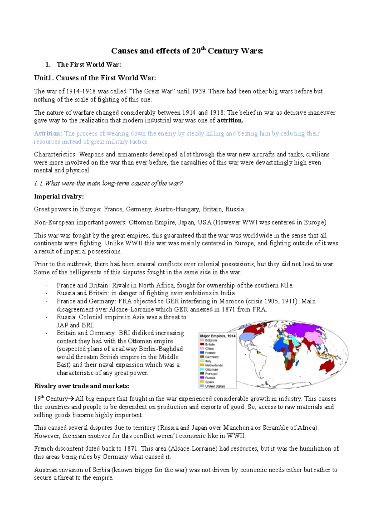 Causes and effects of 20th Century Wars (Recuperado automáticamente ...