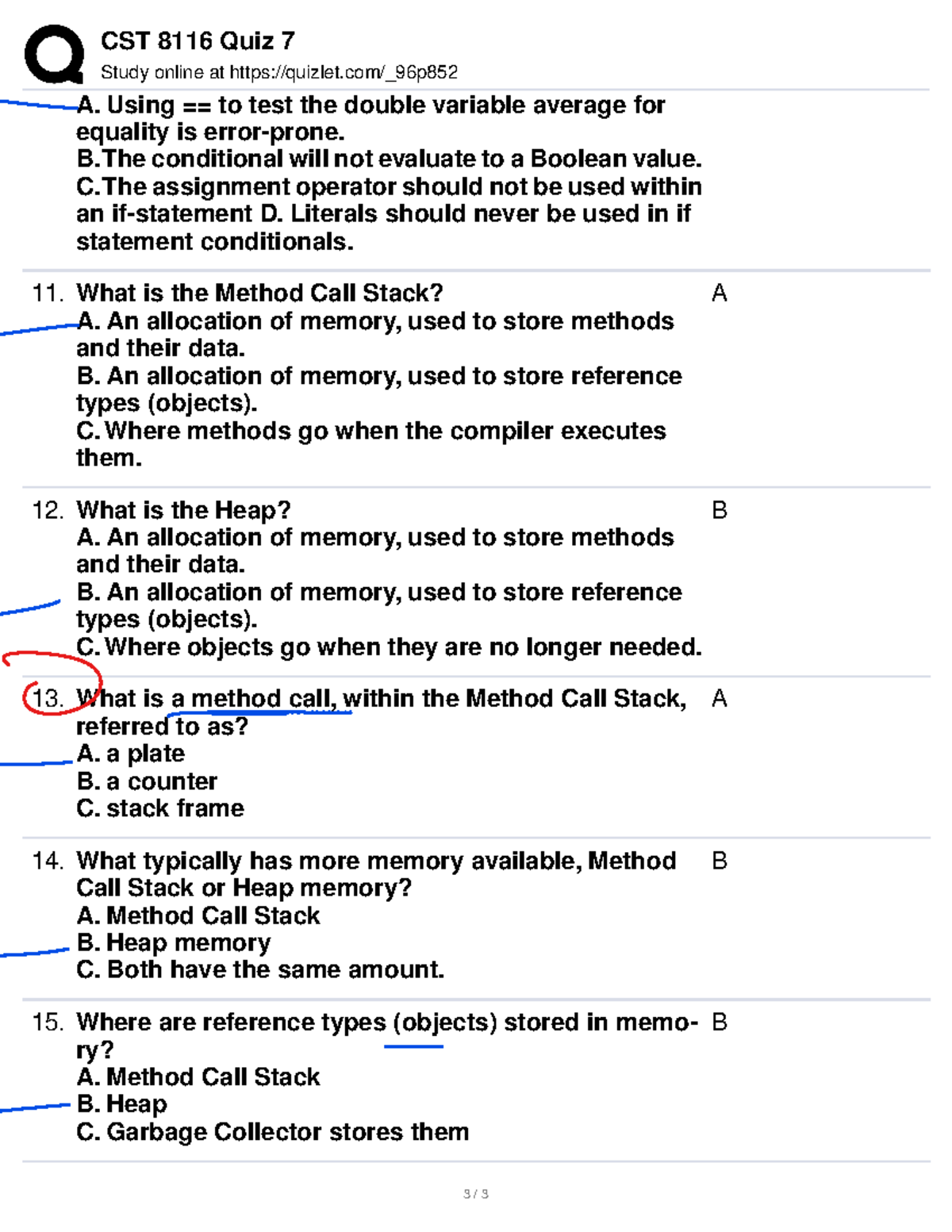 CST 8116 Quiz 7 - Copy 3 - QUIZ PRACTICE - CST 8116 Quiz 7 Study online at quizlet/_96p A. Using ...