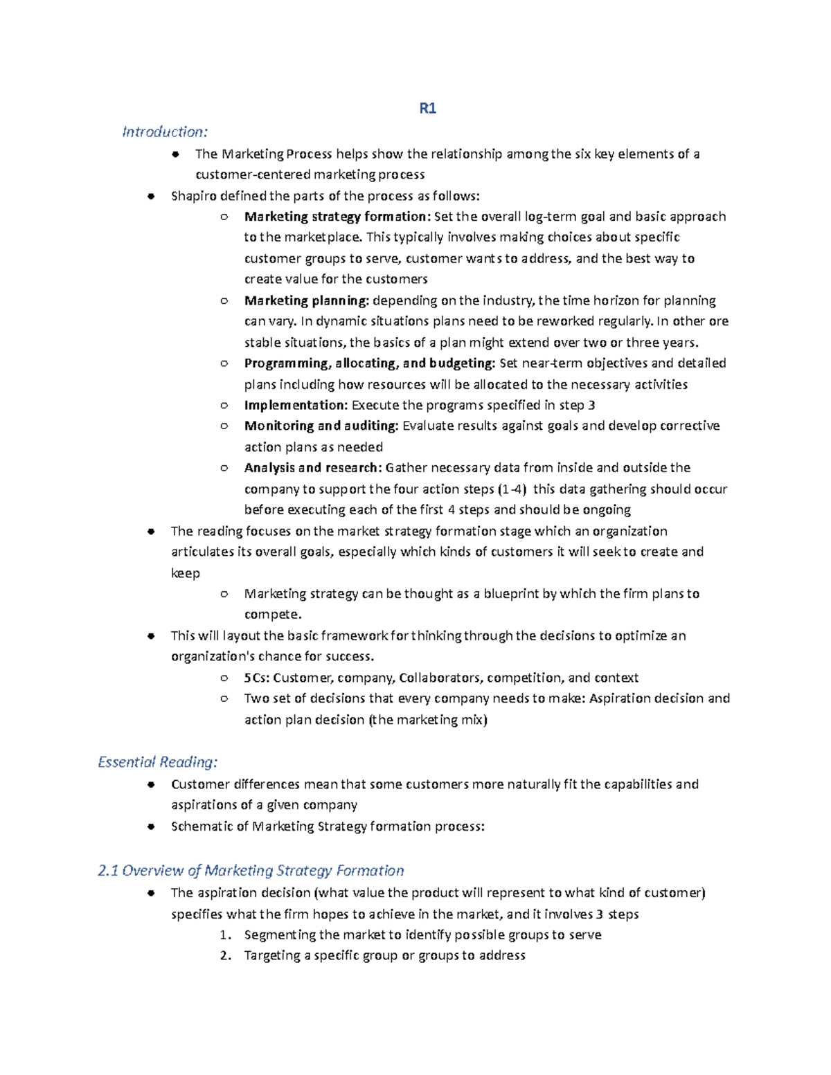 BUAD479 Required Readings 1-3 of the simulation Textbook - R ...