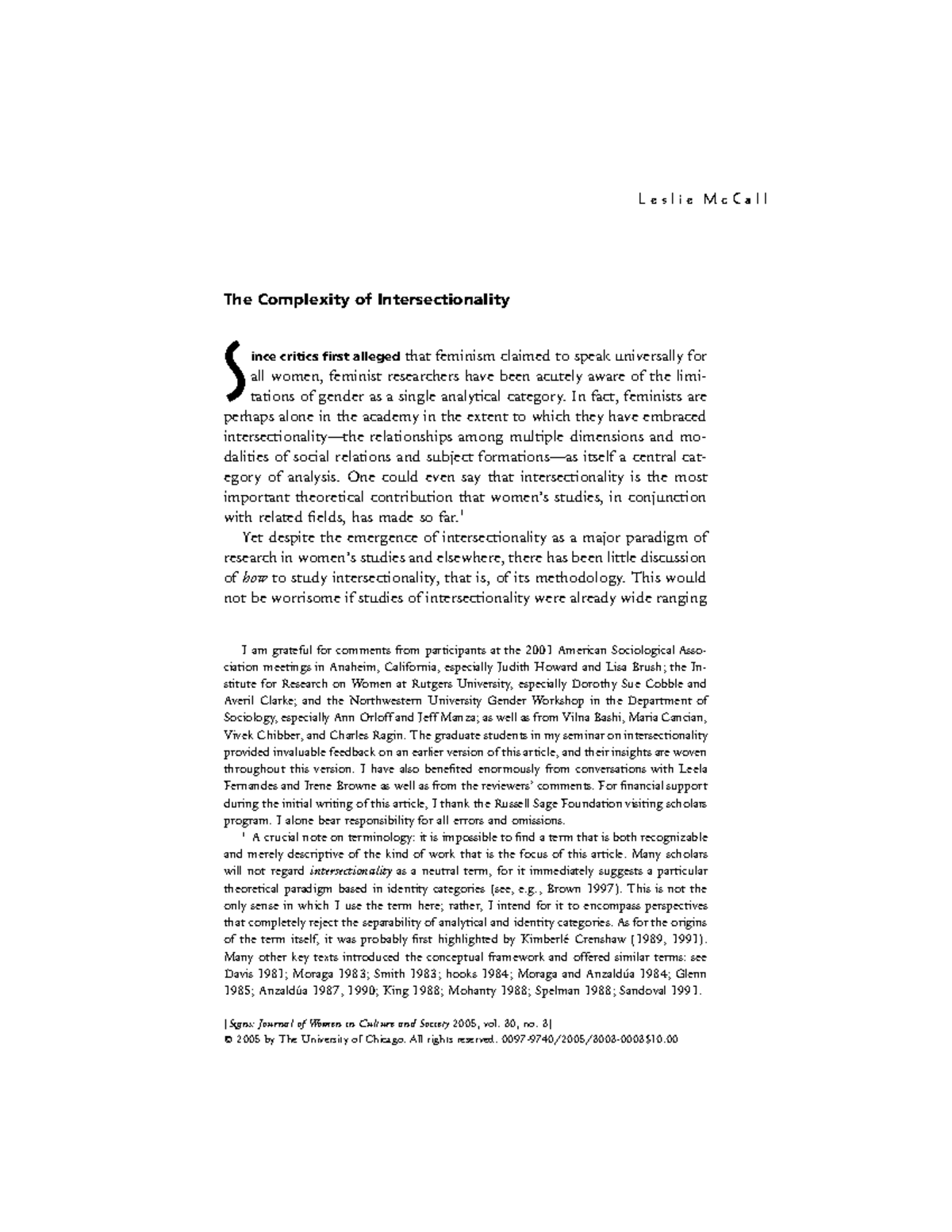 Mccall 2015 the complexity of intersectionality - [Signs: Journal of ...