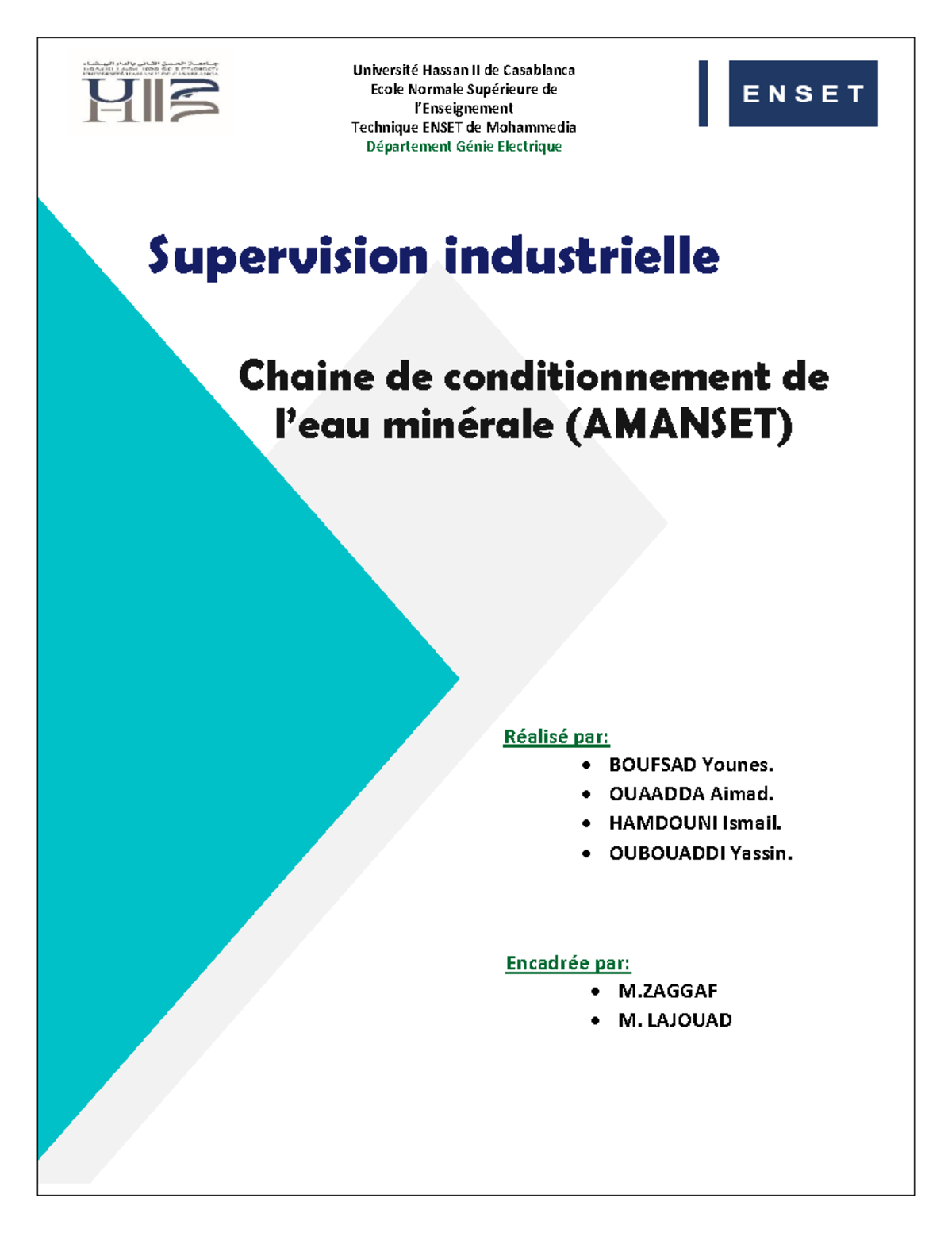 Report mini projet - Supervision industrielle Chaine de conditionnement ...