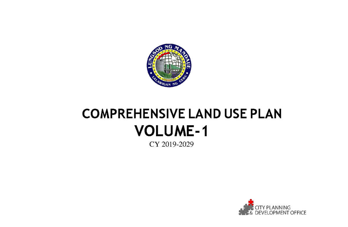 Pdfcoffee - COMPREHENSIVE LAND USE PLAN VOLUME- 1 CY 2019 - 2029 Mandaue City Comprehensive Land ...