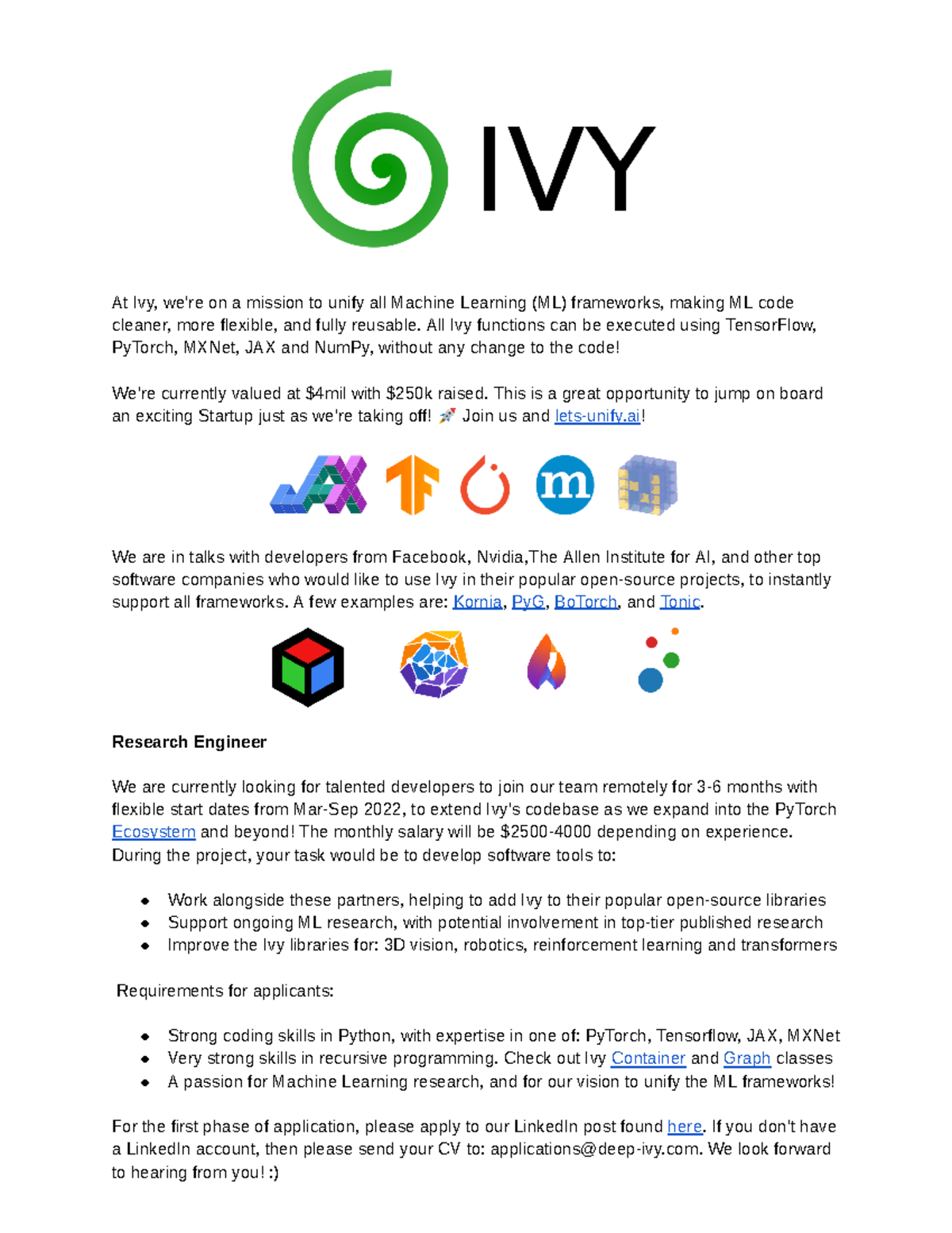 Research Engineer Sample Application - At Ivy, we’re on a mission to ...