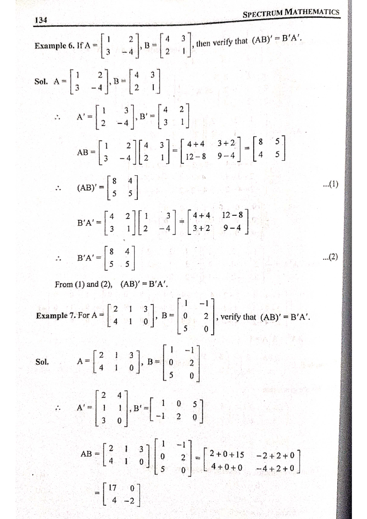 Ch 3 Matrices 2 - nice - 134 SPECTRUM MATHEMATICS Example 6. then ...