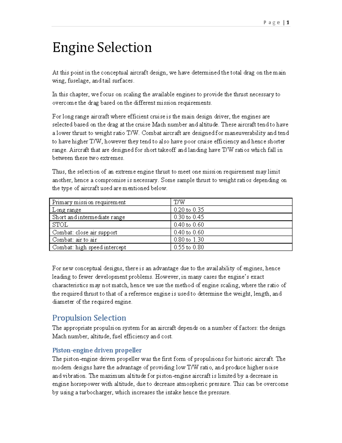 Engine Selection - Aircraft Design: a Conceptual Approach - Engine ...