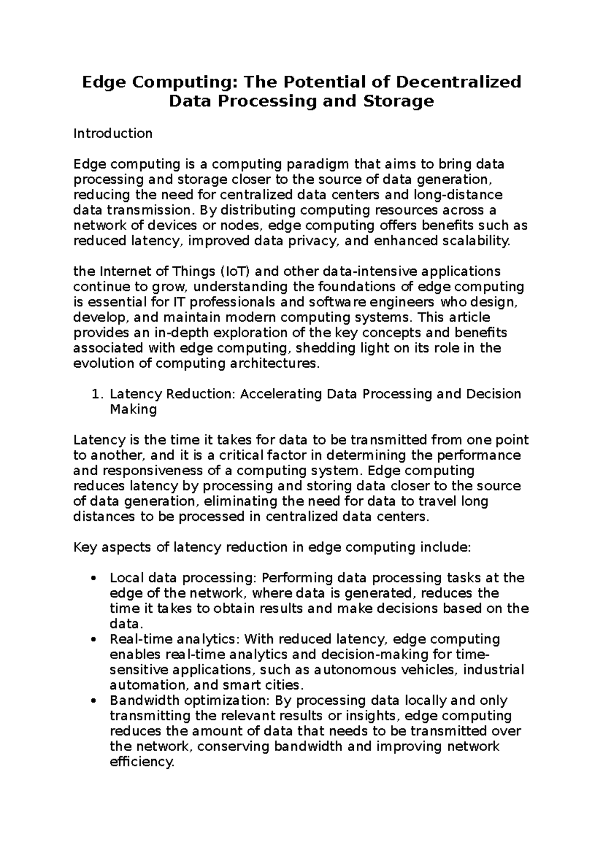 Edge Computing- The Potential of Decentralized Data Processing and Storage - Edge Computing: The ...