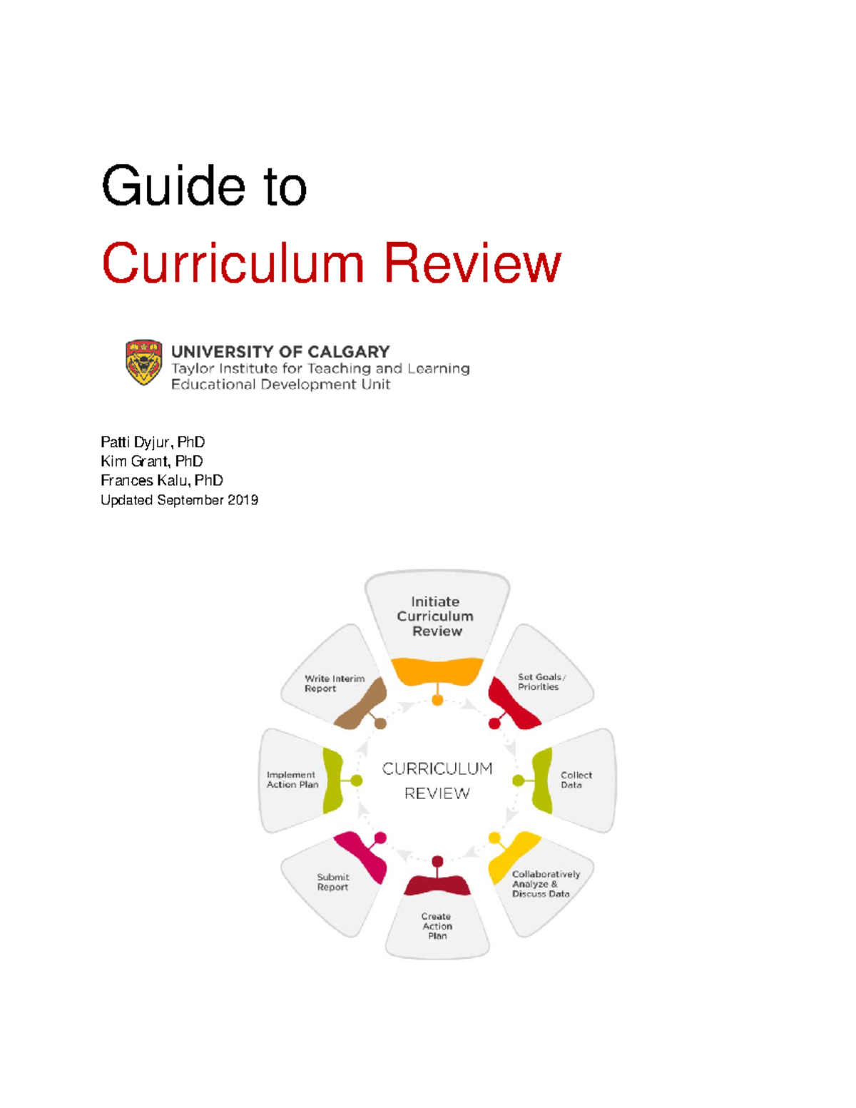 Uof C guide to curriculum review Updated 2019-09 2 - 1 Guide to ...