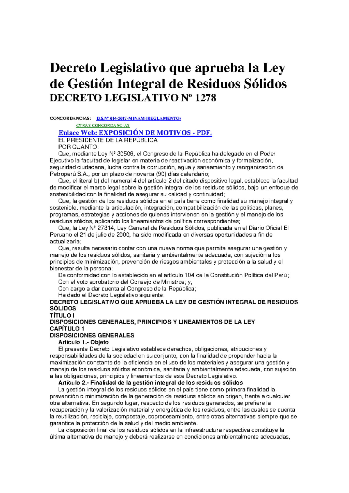 1. DL 1278 y modificatorias - Decreto Legislativo que aprueba la Ley de ...