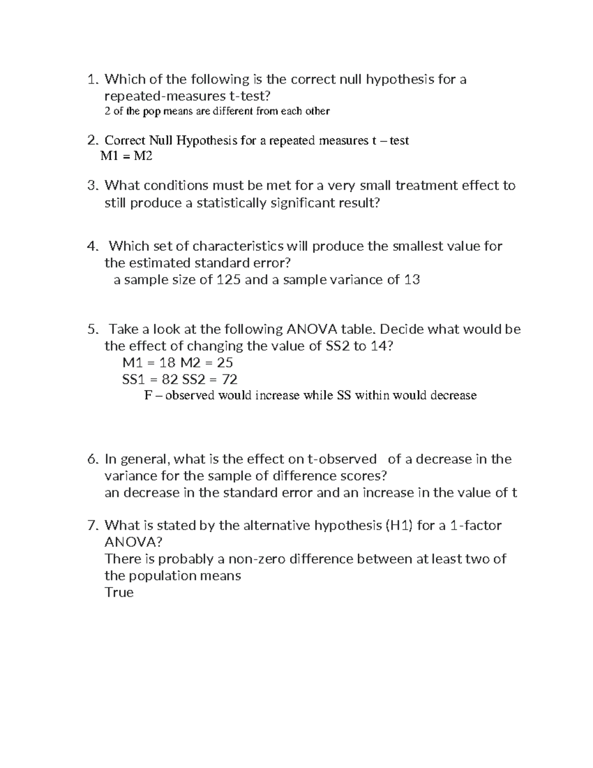 Practice stats questions - Which of the following is the correct null ...
