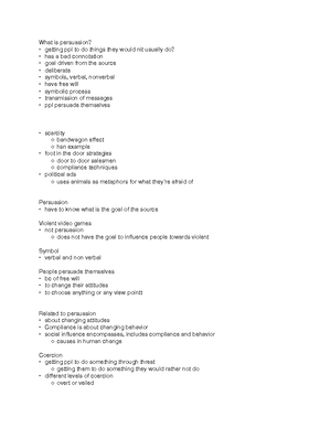 325 Notes Test 1 - Week one 8/25/22: Introduction What is persuasion ...