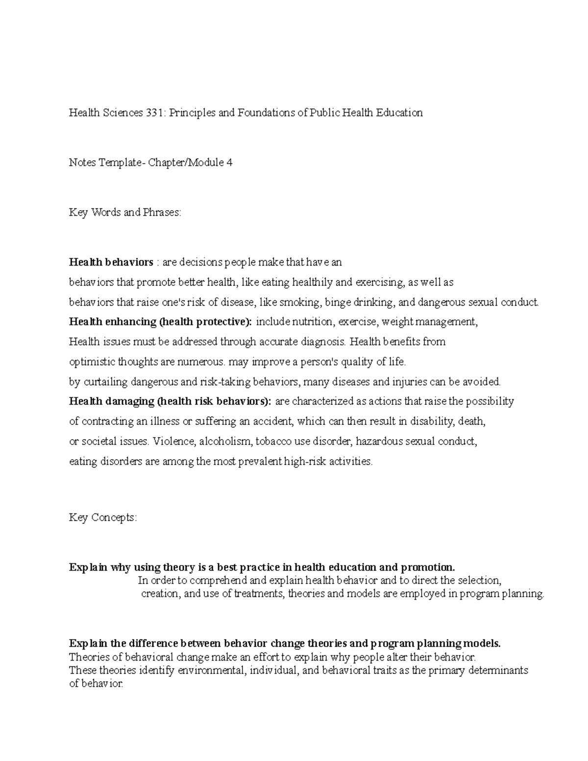Untitled document (12) - Health Sciences 331: Principles and ...