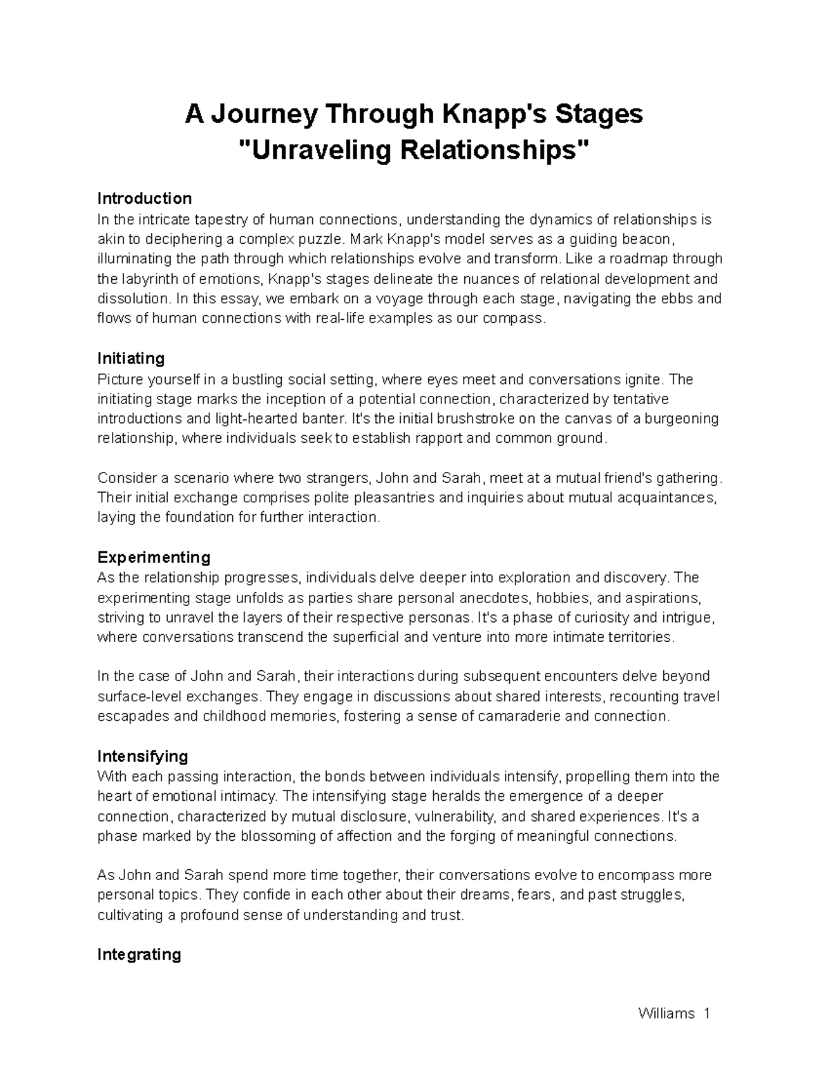 A Journey Through Knapp's Stages - A Journey Through Knapp's Stages ...