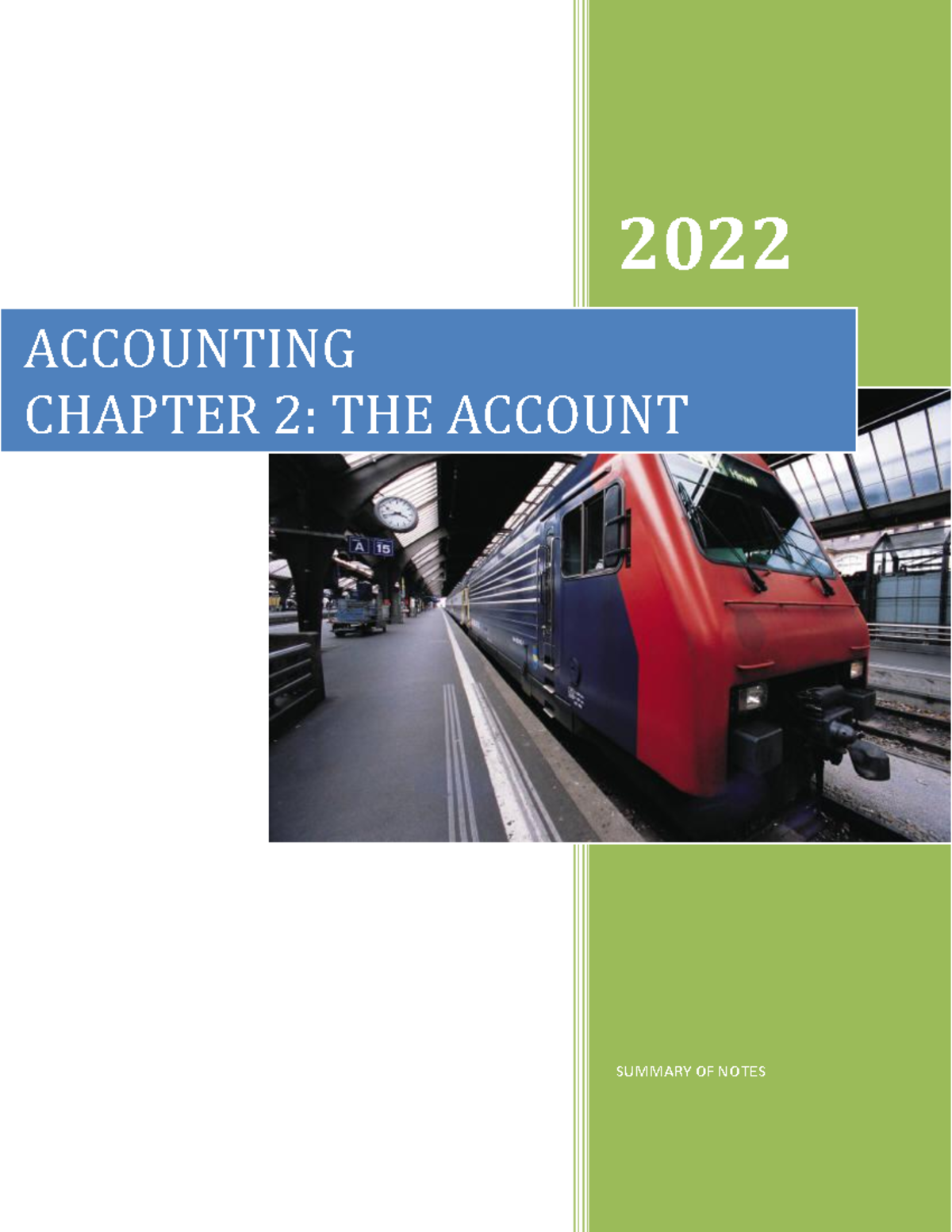 Chapter 2 THE Account Accounting - 2022 SUMMARY OF NOTES ACCOUNTING ...