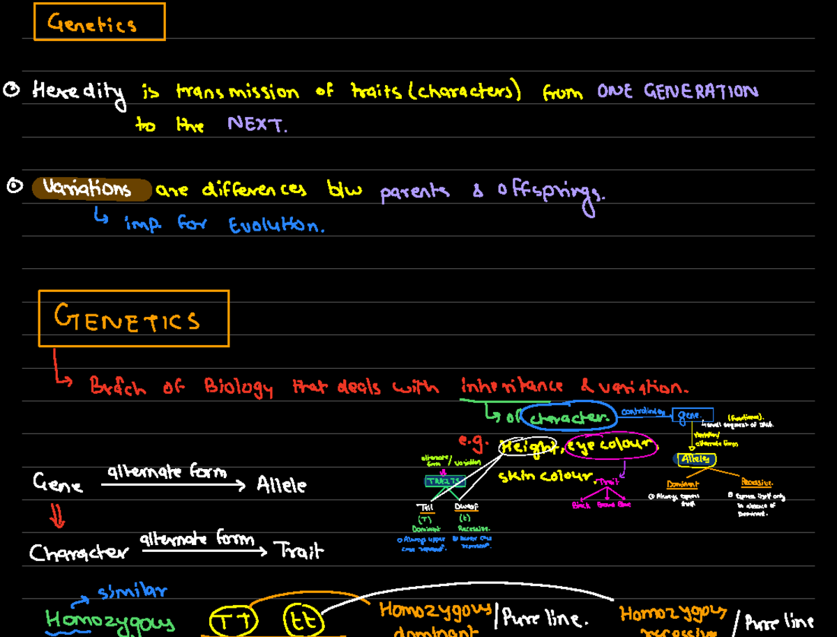Genetics Class notes - biology - Genetics Heredity is transmission of ...