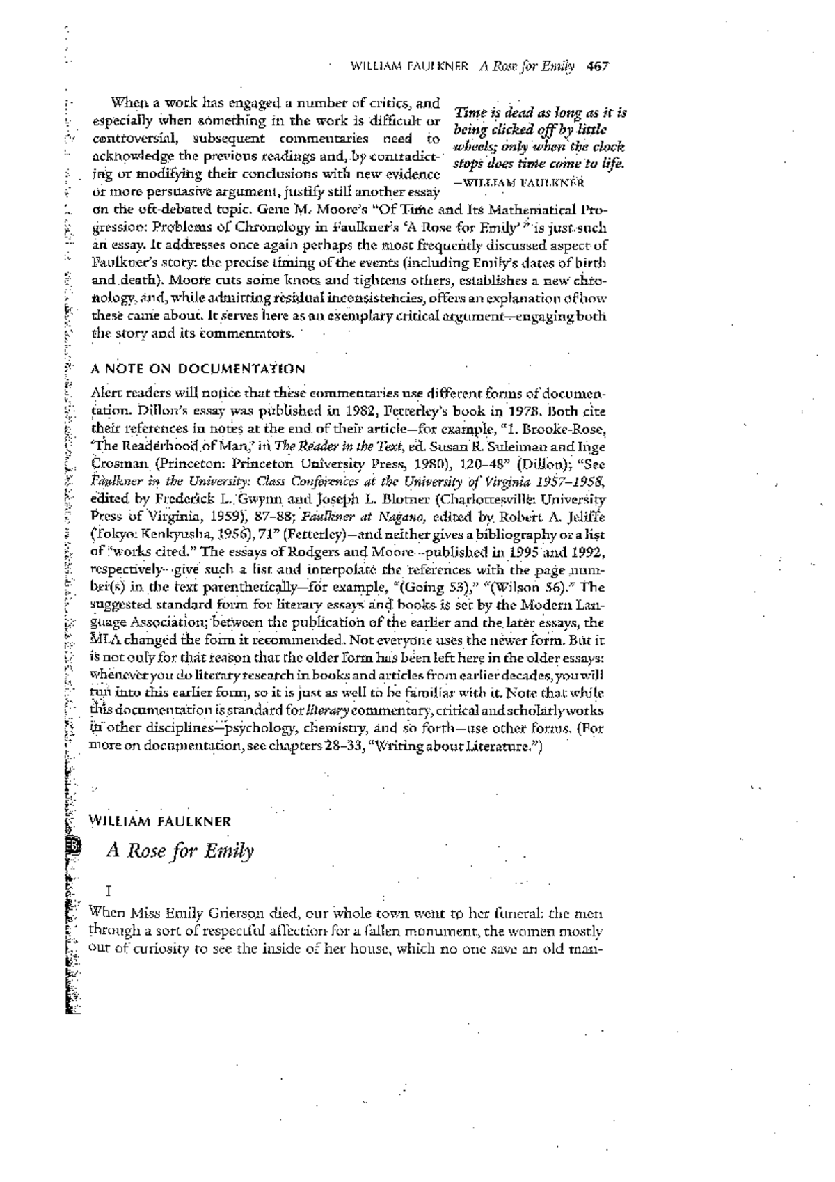 William Faulkner (A Rose for Emily) - WILLIAM FAULKNER A Rose for Emily ...