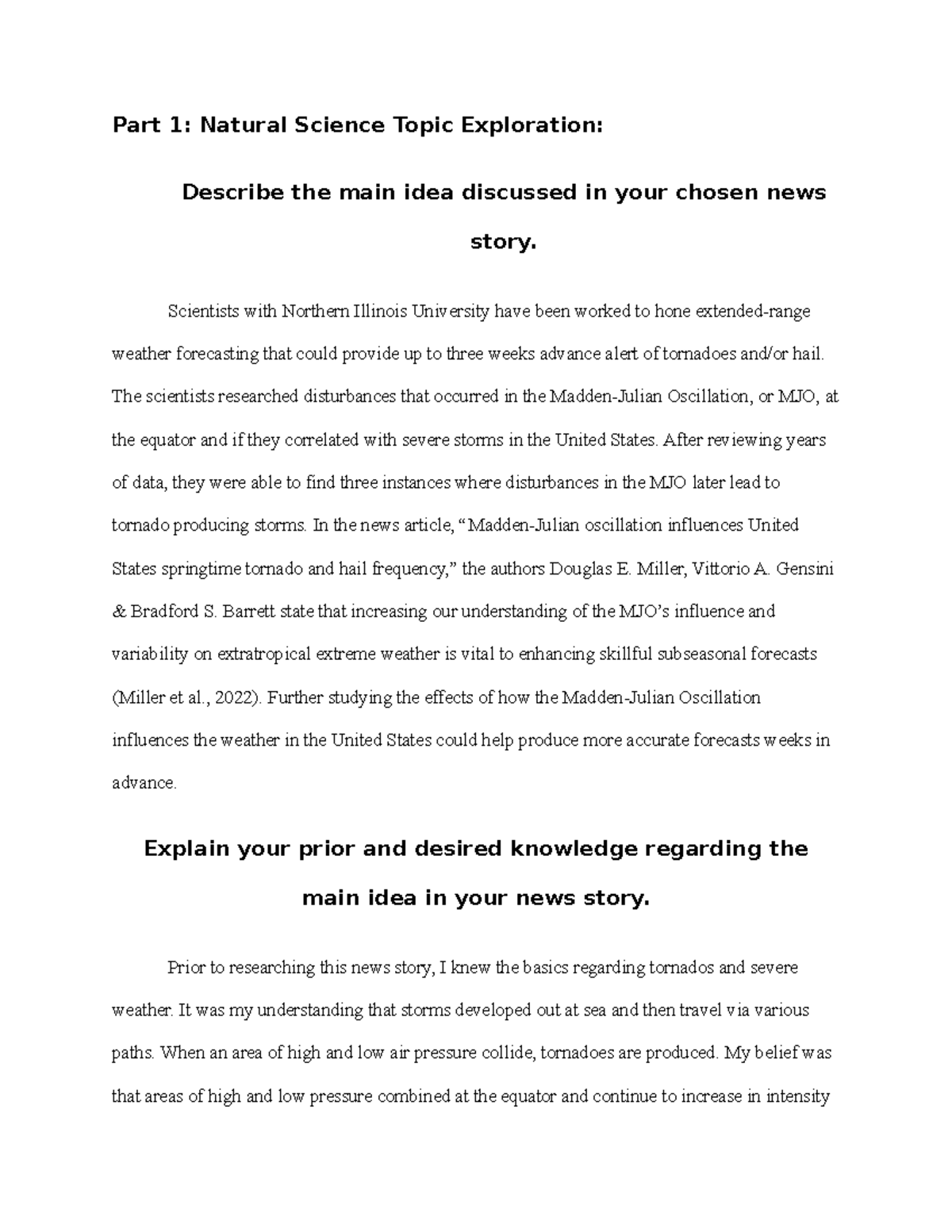 SCI 100 7-1 Final Project - Part 1: Natural Science Topic Exploration ...