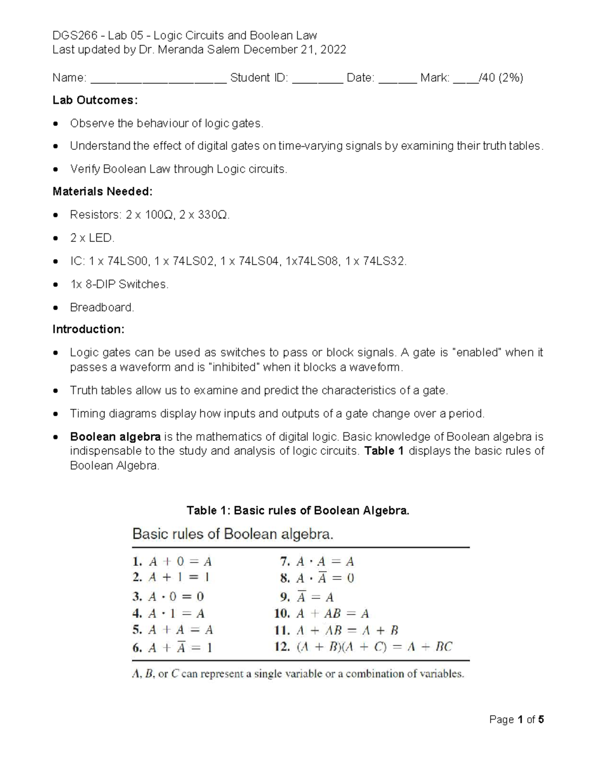Lab 05- Winter 2023 - laboratory - Last updated by Dr. Meranda Salem ...