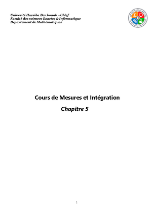 Cours de Mesures et Integration chapitre 6 - Univesité Hassiba Ben bouali – Chlef Faculté des ...