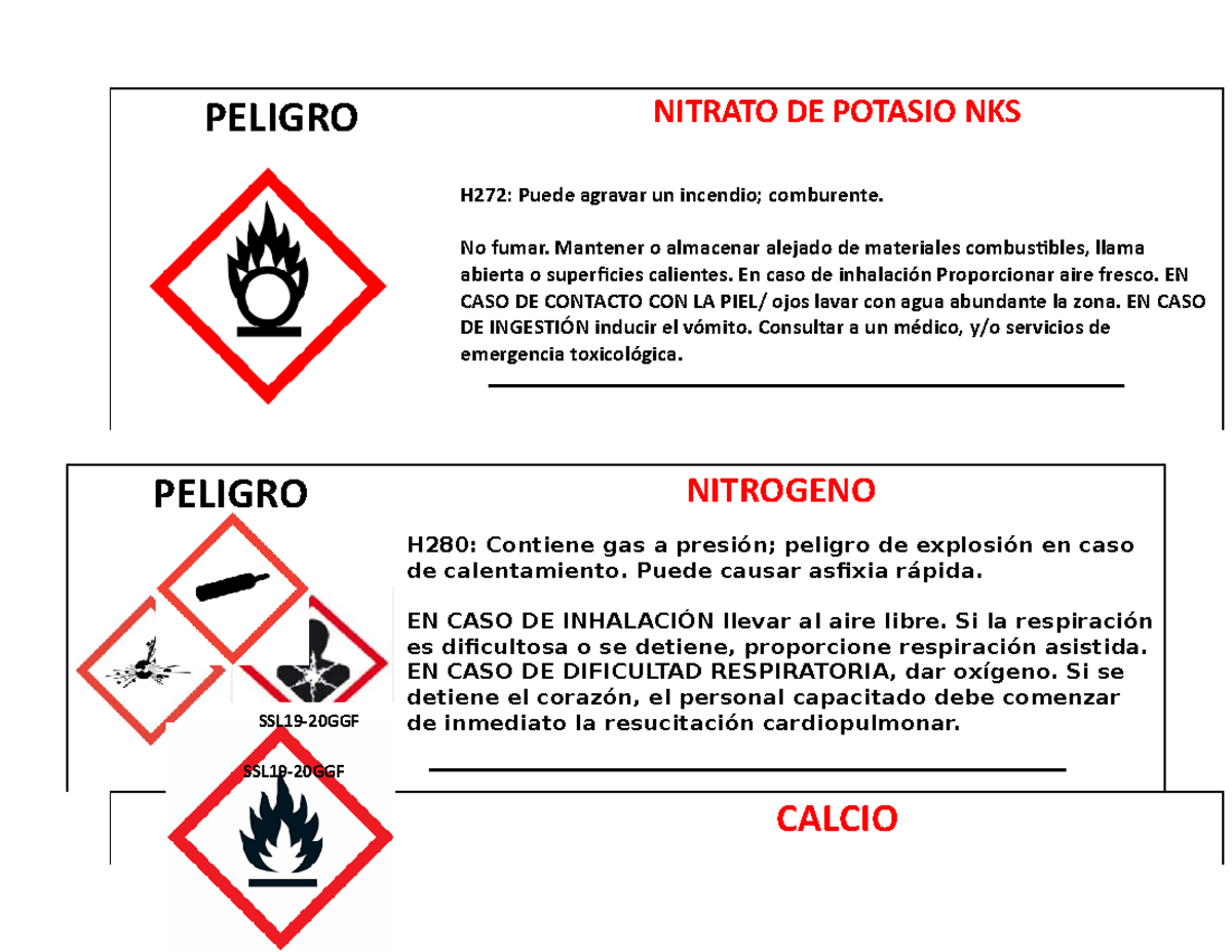 Etiquetas DE Sustancias Quimicas - Seguridad e higiene industrial - UDeG - Studocu