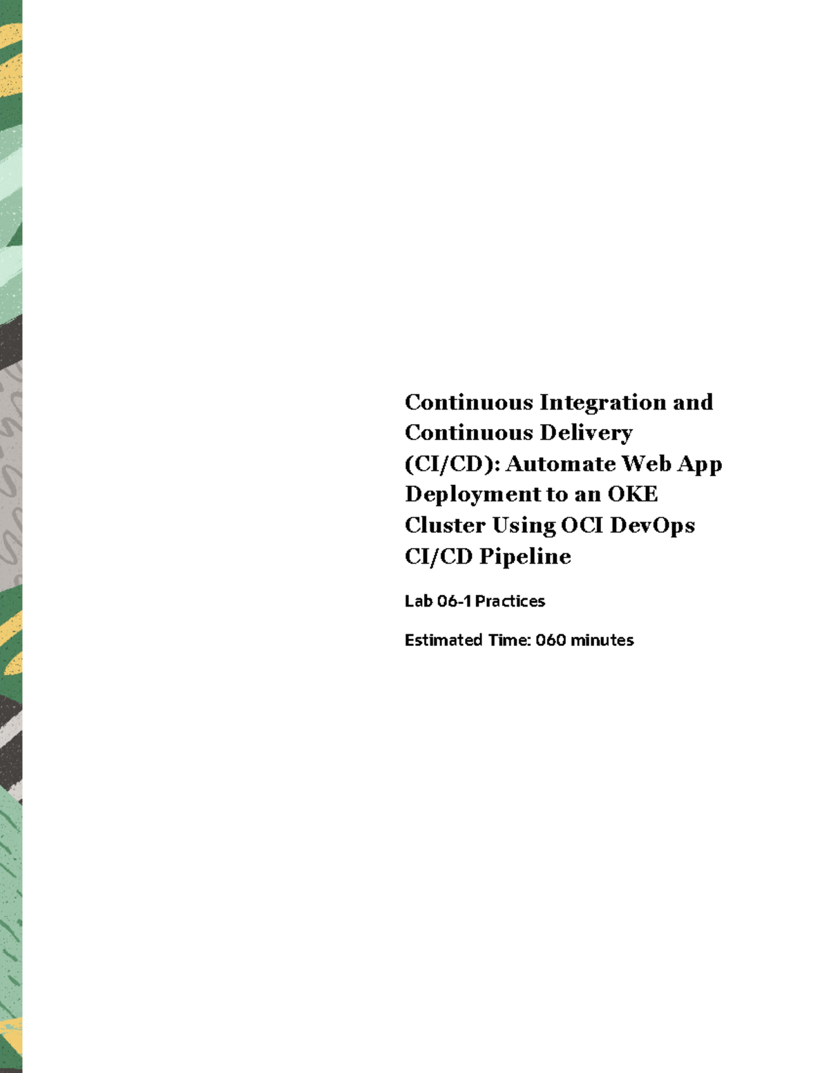 S1106012 Gc11 Ag Lab06 Oracle Cloud Infrastructure Labs Continuous Integration And