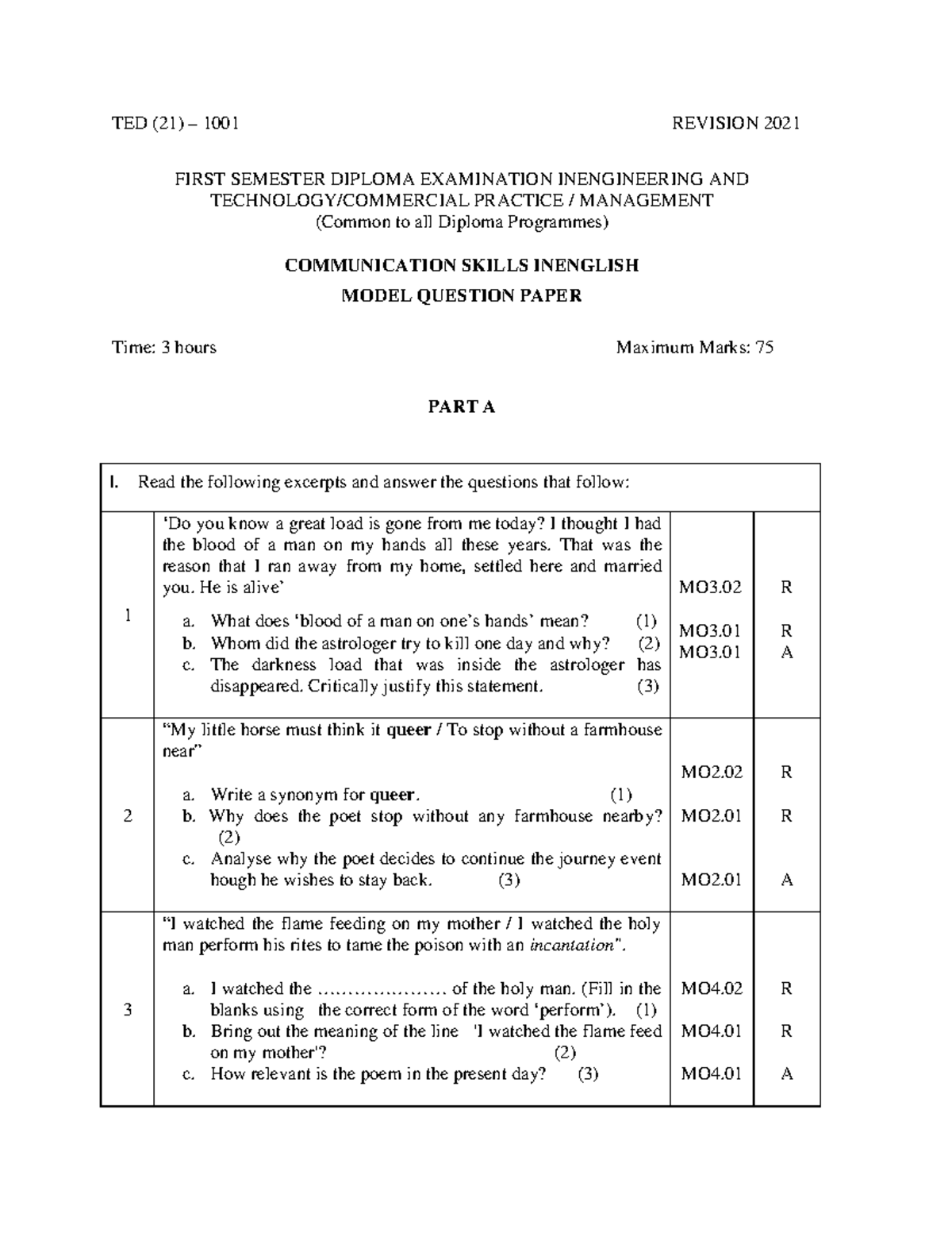 1001 - the question paper setter and evaluator should full fill thier ...