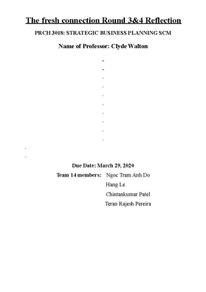 [Solved] From The Fresh Connection round 1 fill out the following below ...