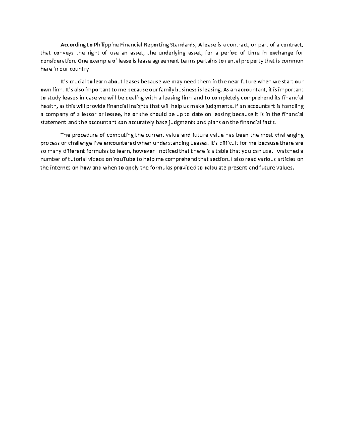 Reflection Script - Research - According to Philippine Financial ...