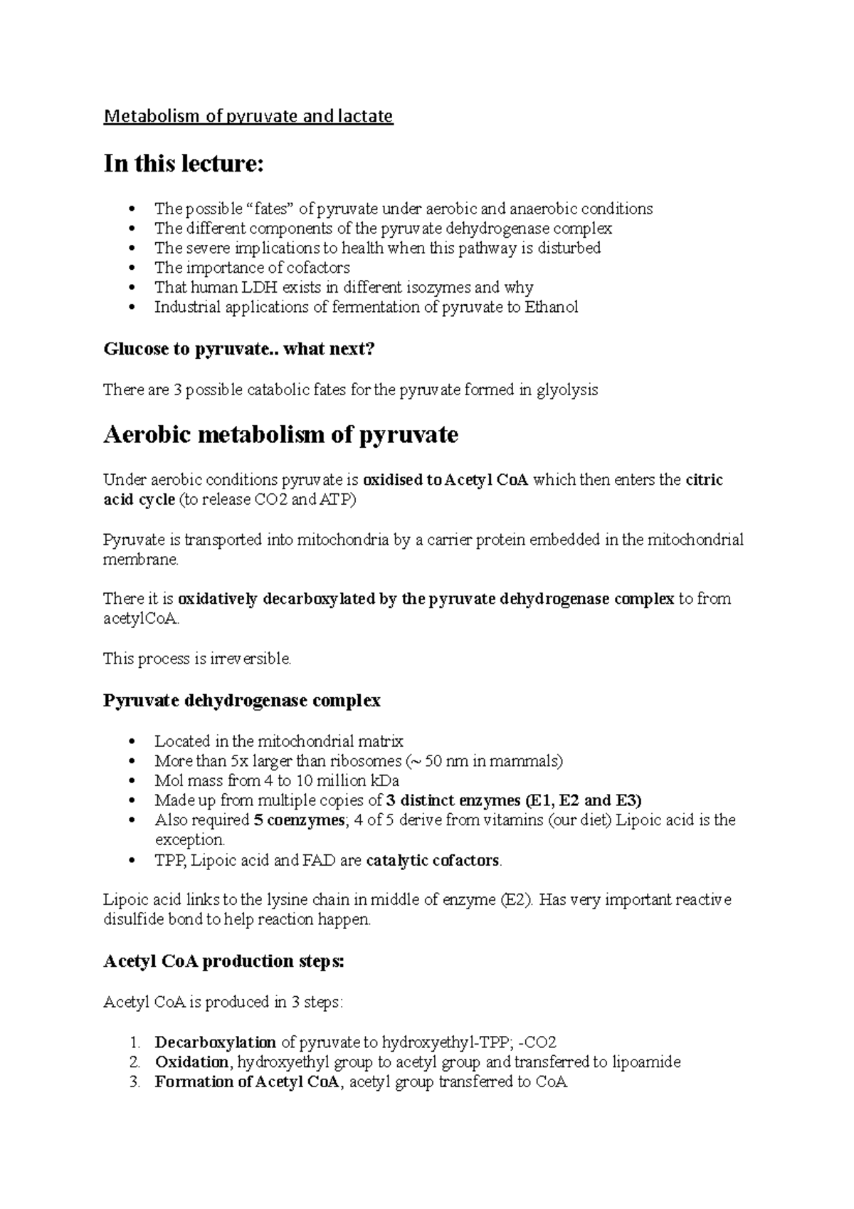 Metabolism of pyruvate and lactate bio-5002a - Metabolism of pyruvate ...