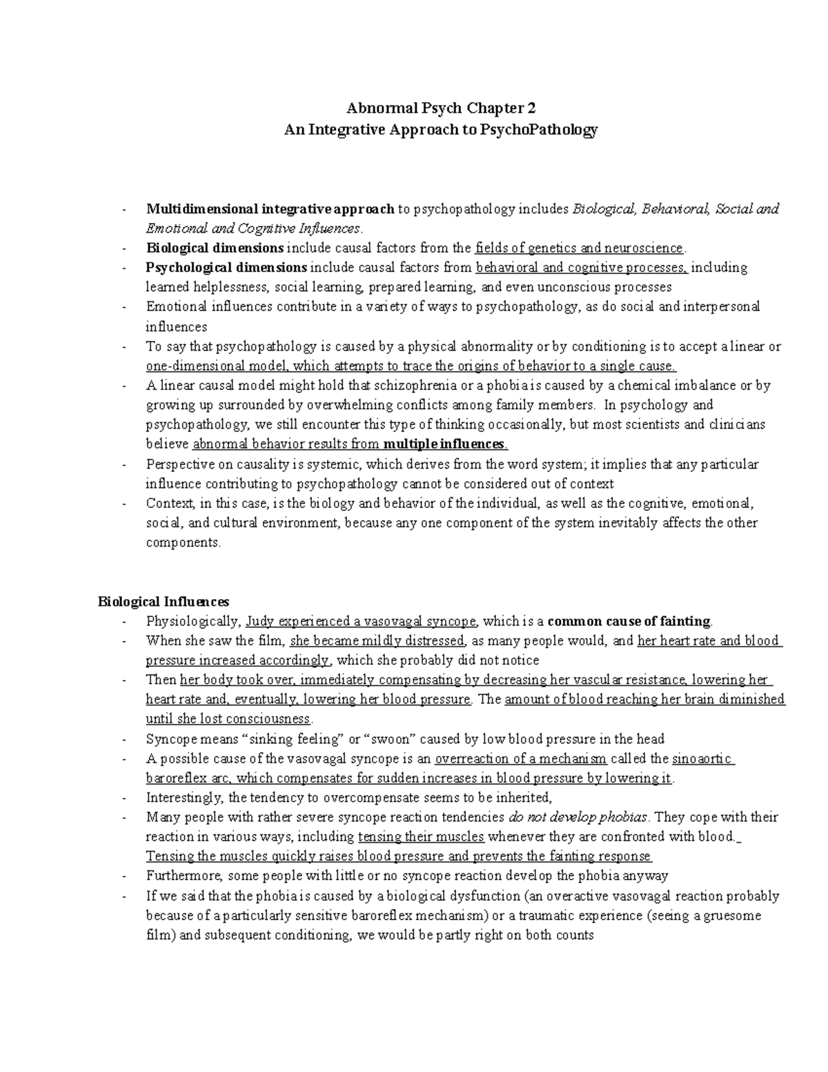 Abnormal Psych Chapter 2 + 3 Notes - Abnormal Psych Chapter 2 An ...