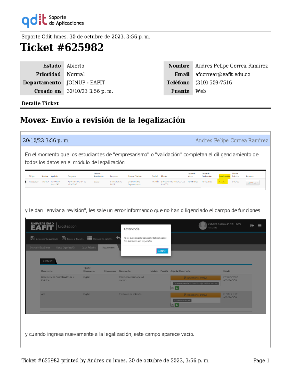 Ticket-625982 - DESCRIPCIÓN BASICA SIN ARGUMENTOS - Soporte Qdit lunes ...