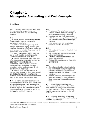 Chapter 16 Introduction to Managerial Accounting - Horngren's Financial ...