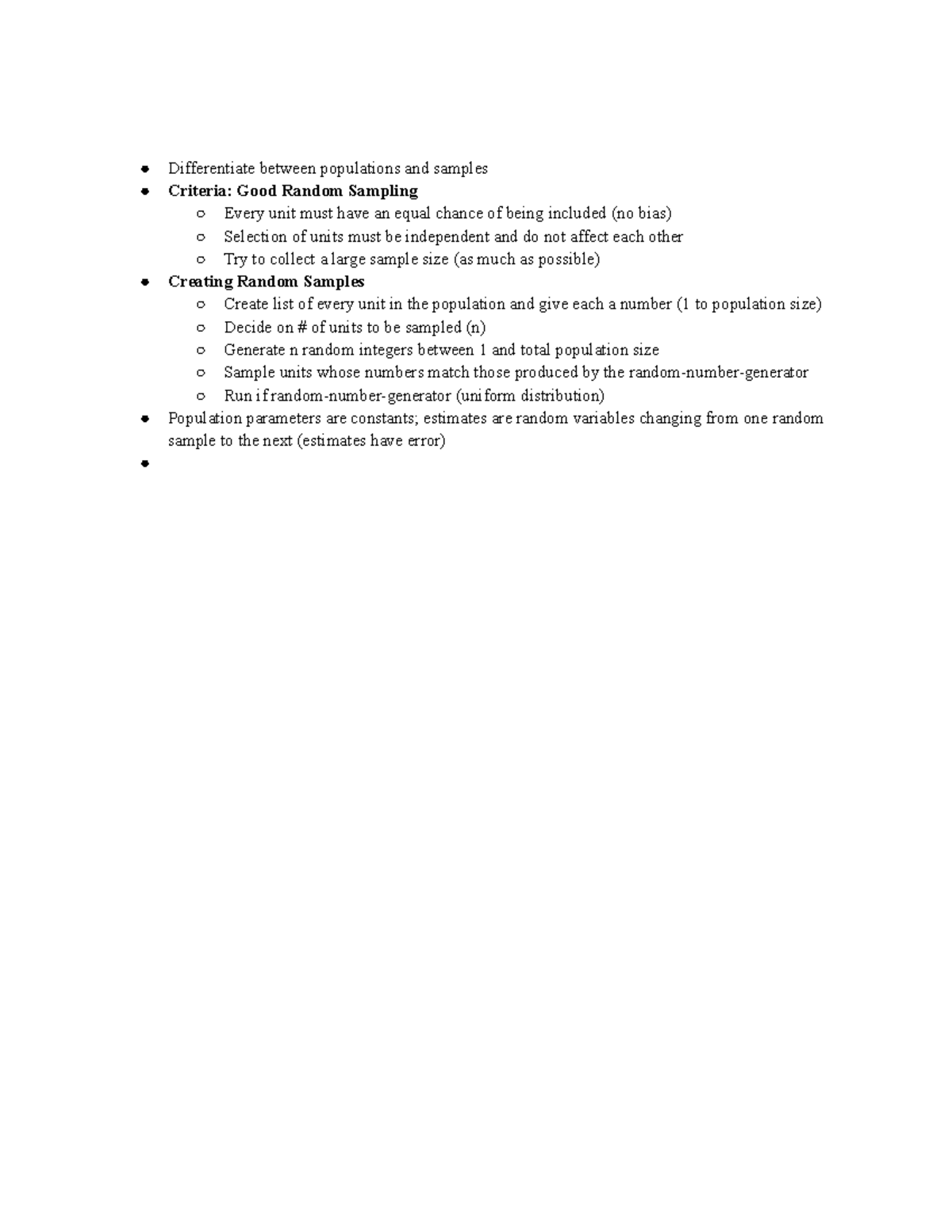3 Notes On Bayes Theorem Differentiate Between Populations And Samples Criteria Good Random
