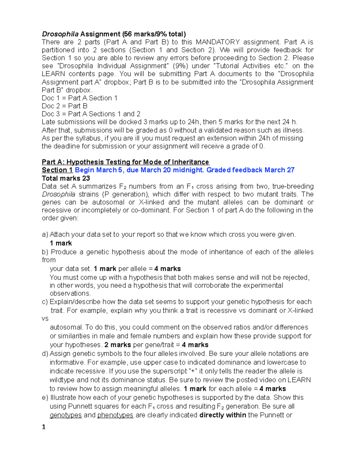 Drosophila Assignment W23 - Drosophila Assignment (56 marks/9% total ...