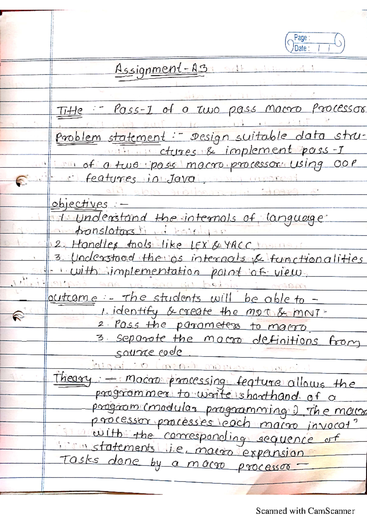 SPOS A3 - SPOS Assignment3 Sppu writeups - Engineering - Scanned with ...
