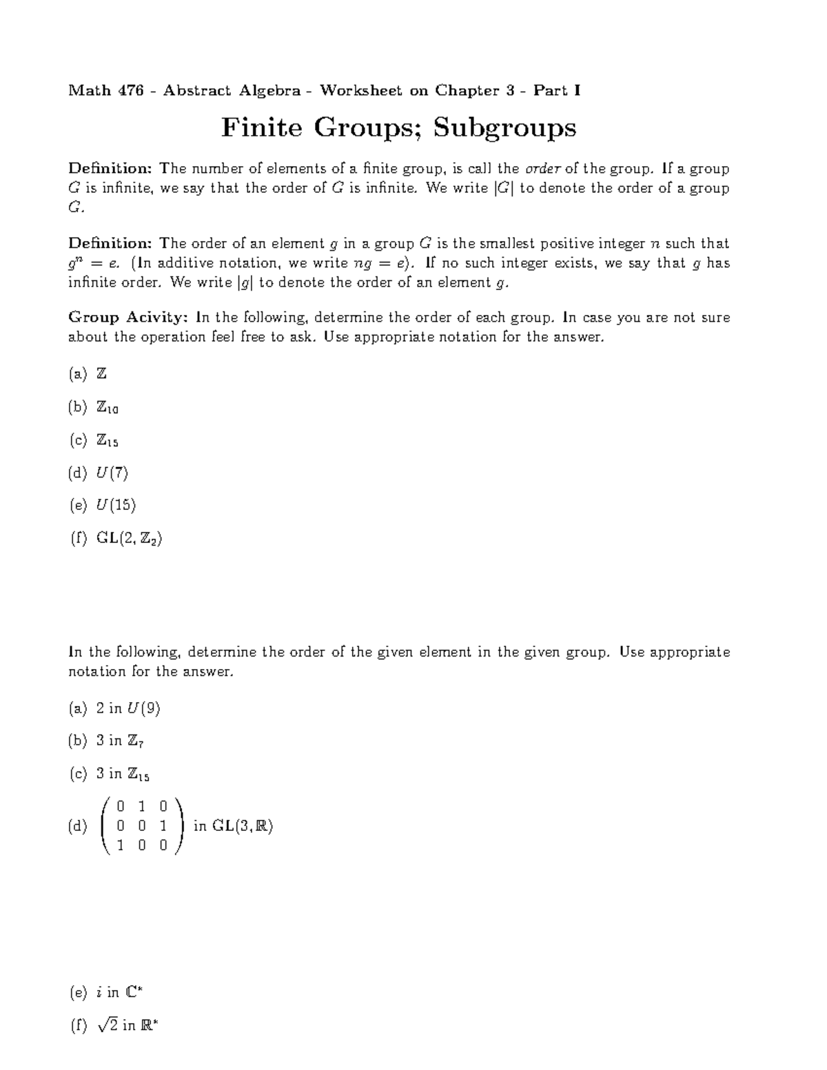 Math476-Worksheet 03 - Lectures - Math 476 - Abstract Algebra ...