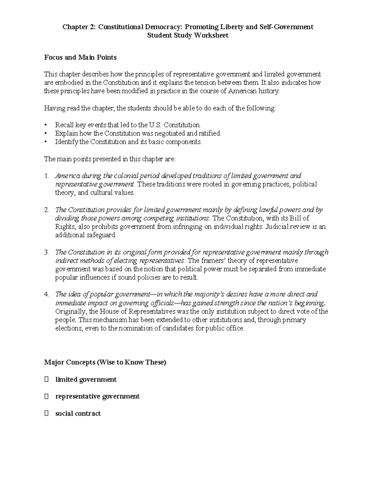 03 Student Study Worksheet - Chapter 2: Constitutional Democracy ...