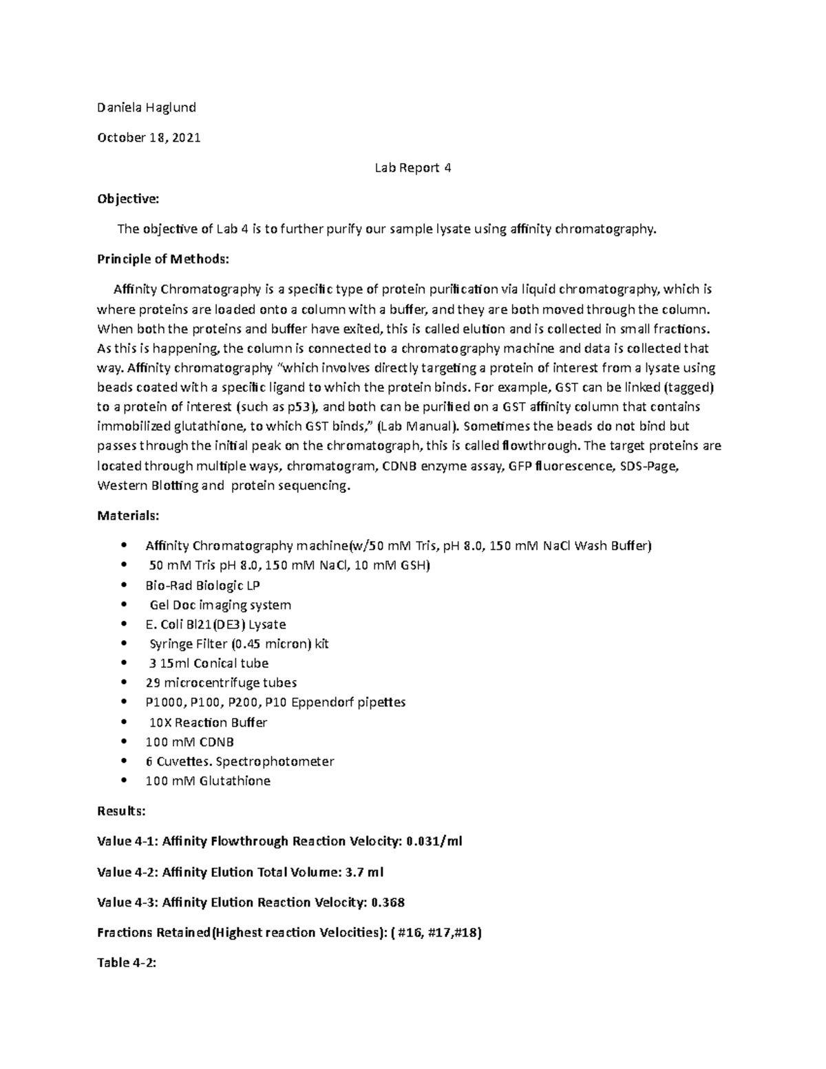 Lab report 3 data Quantitative Biological Methods - Daniela Haglund ...
