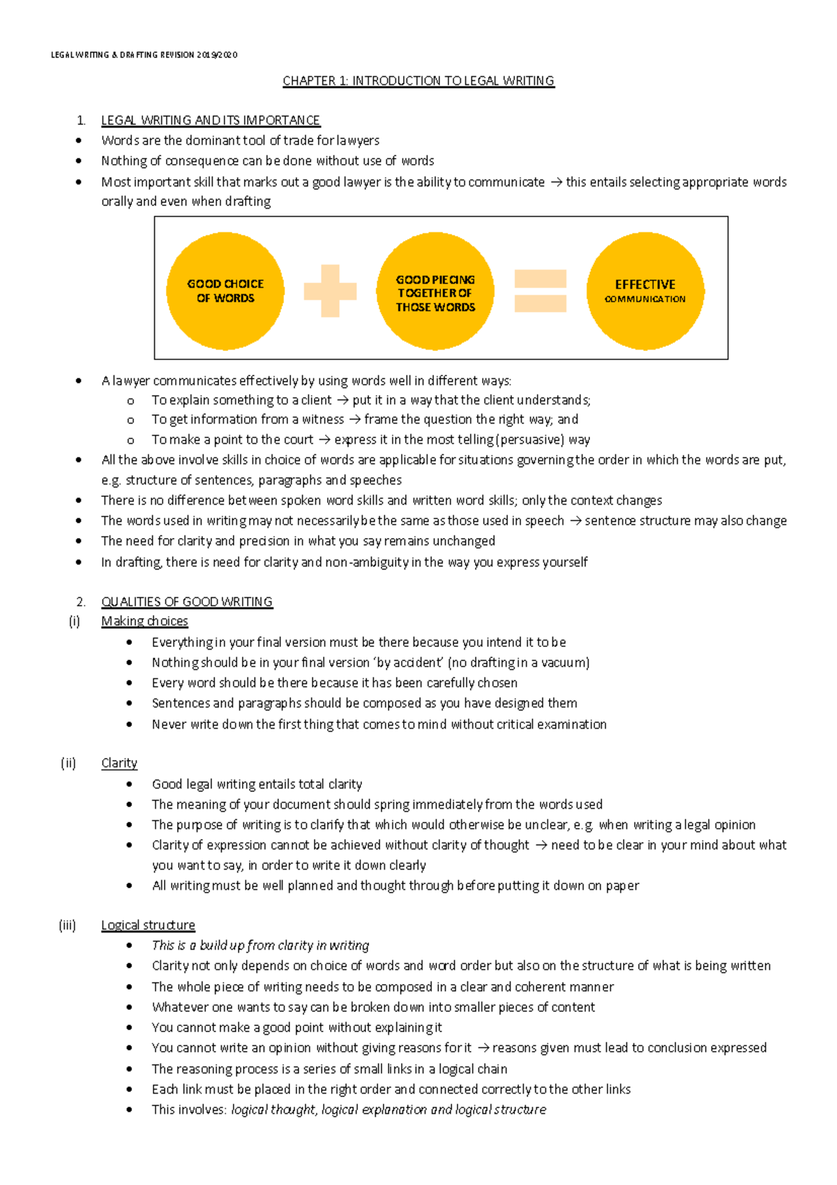 Legal Writing and Drafting - ATP Revision - CHAPTER 1: INTRODUCTION TO ...