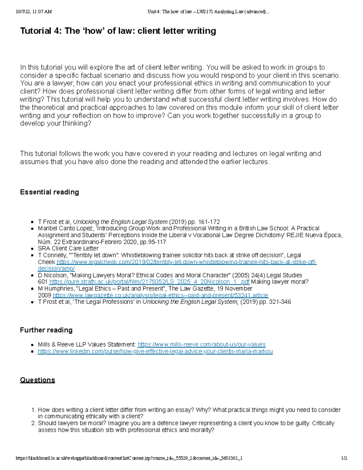 Tutorial 4- The ‘how’ of law- client letter writing - 10/7/22, 11:07 AM ...