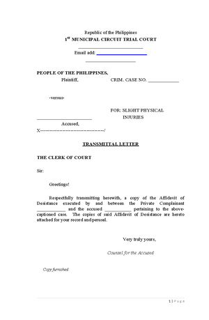 Preliminary-Conference-Brief Sample Defendants - Republic of the ...