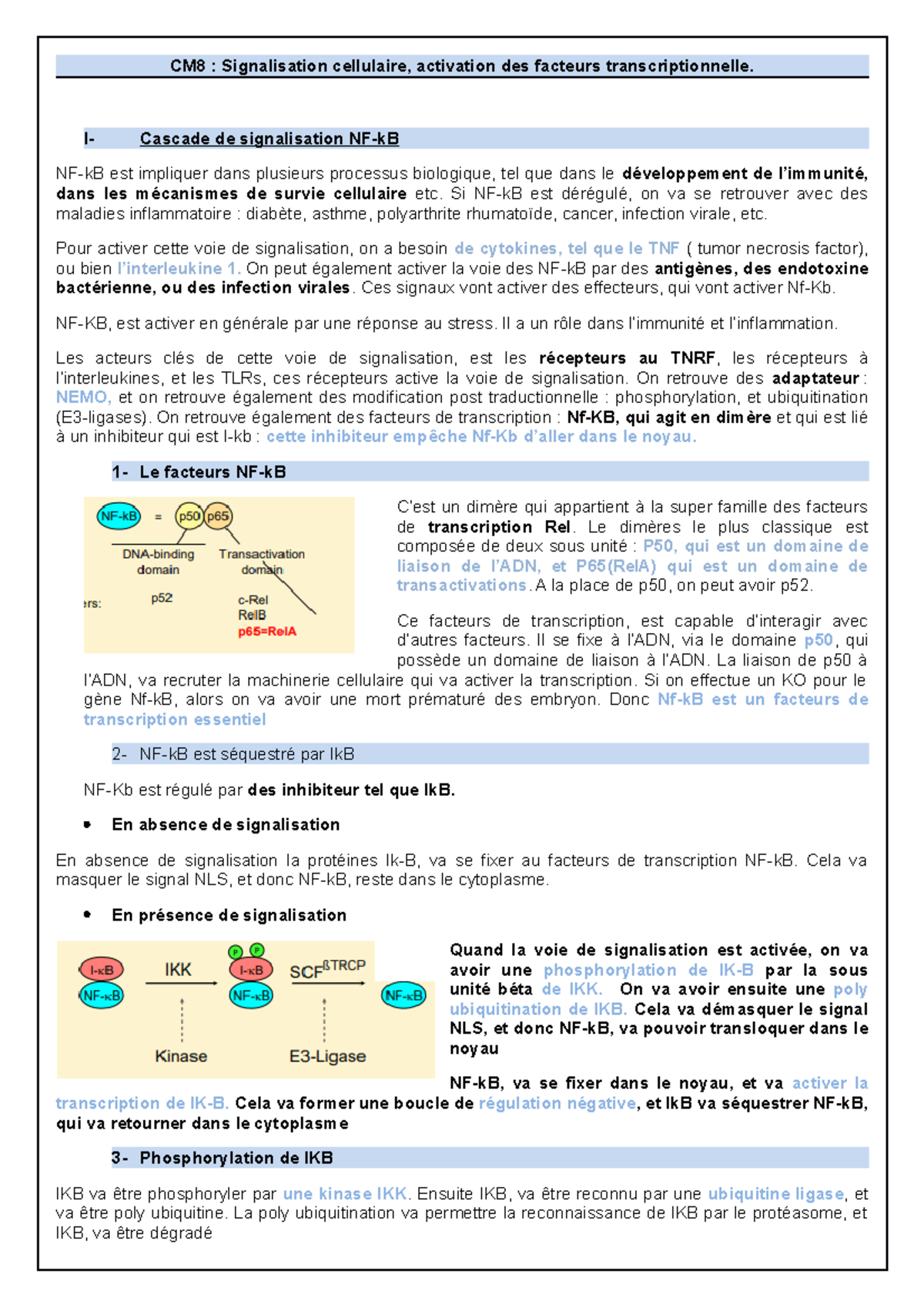 CM8 - Notes de cours de signalisation cellulaire CM8 - CM8 ...