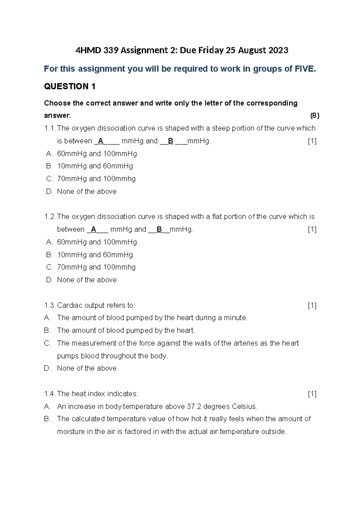 4HMD 339 Assignment 2 Due Friday 25 August 2023 - 4HMD 339 Assignment 2: Due Friday 25 August ...