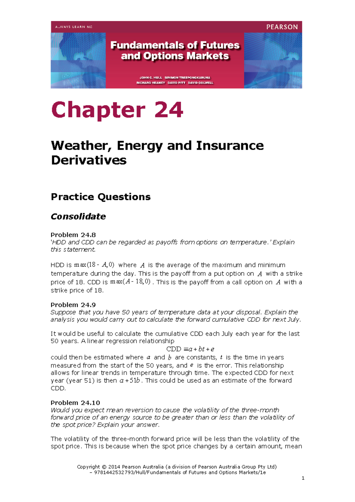 Chapter 24 Solutions - tute - Chapter 24 Weather, Energy and Insurance ...