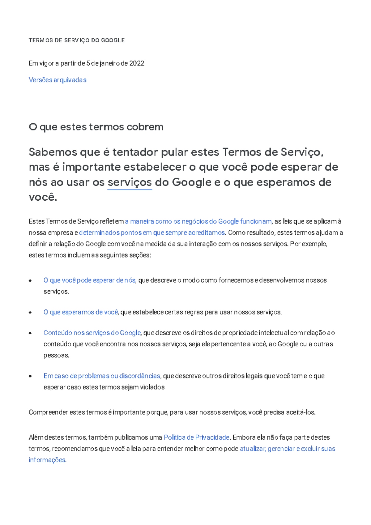 Google terms of service pt-BR br - TERM OS DE SERVIÇO DO GOOGL E Em ...